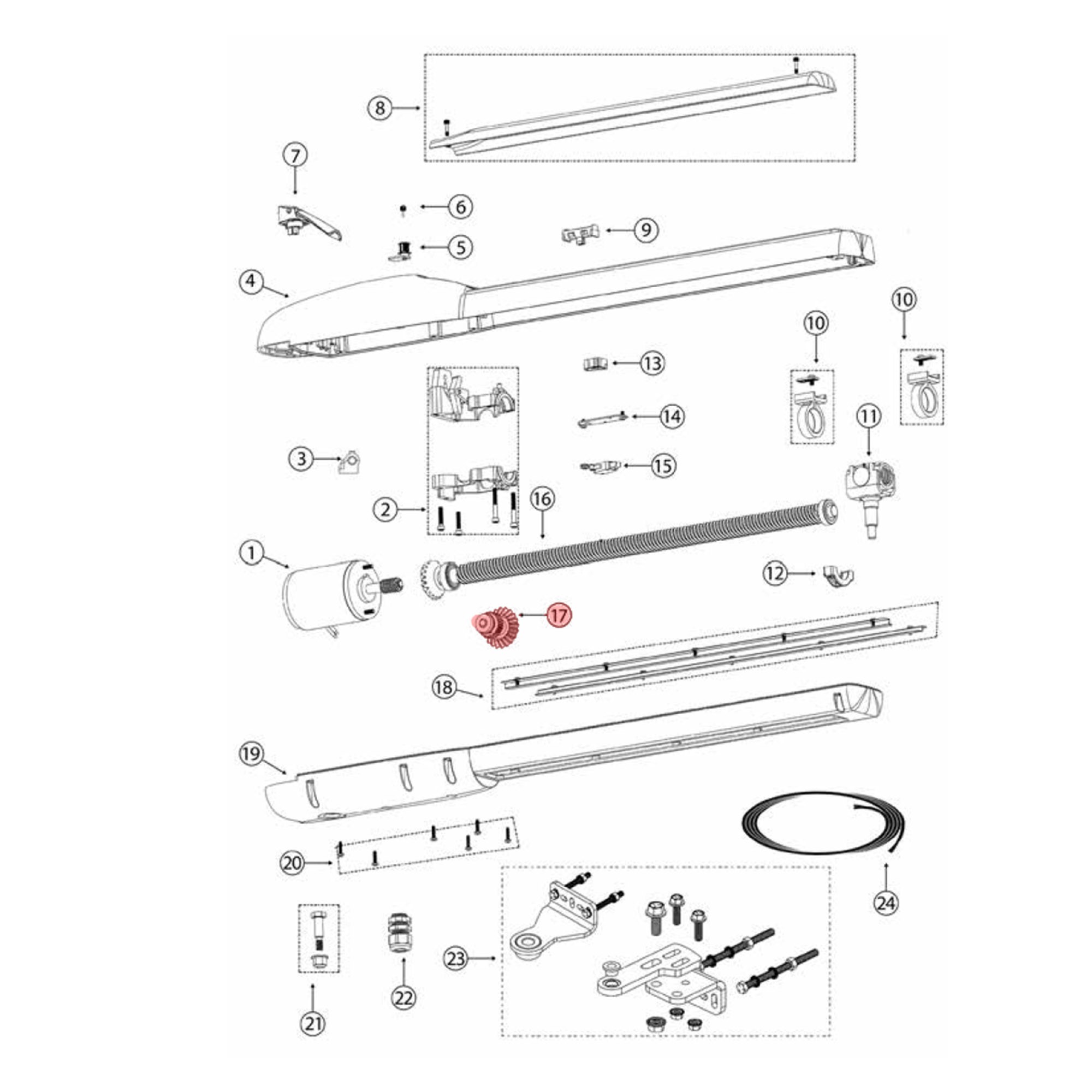 Viking Access Gear Drive Assembly for E-4 Swing Gate Openers - E4GDA