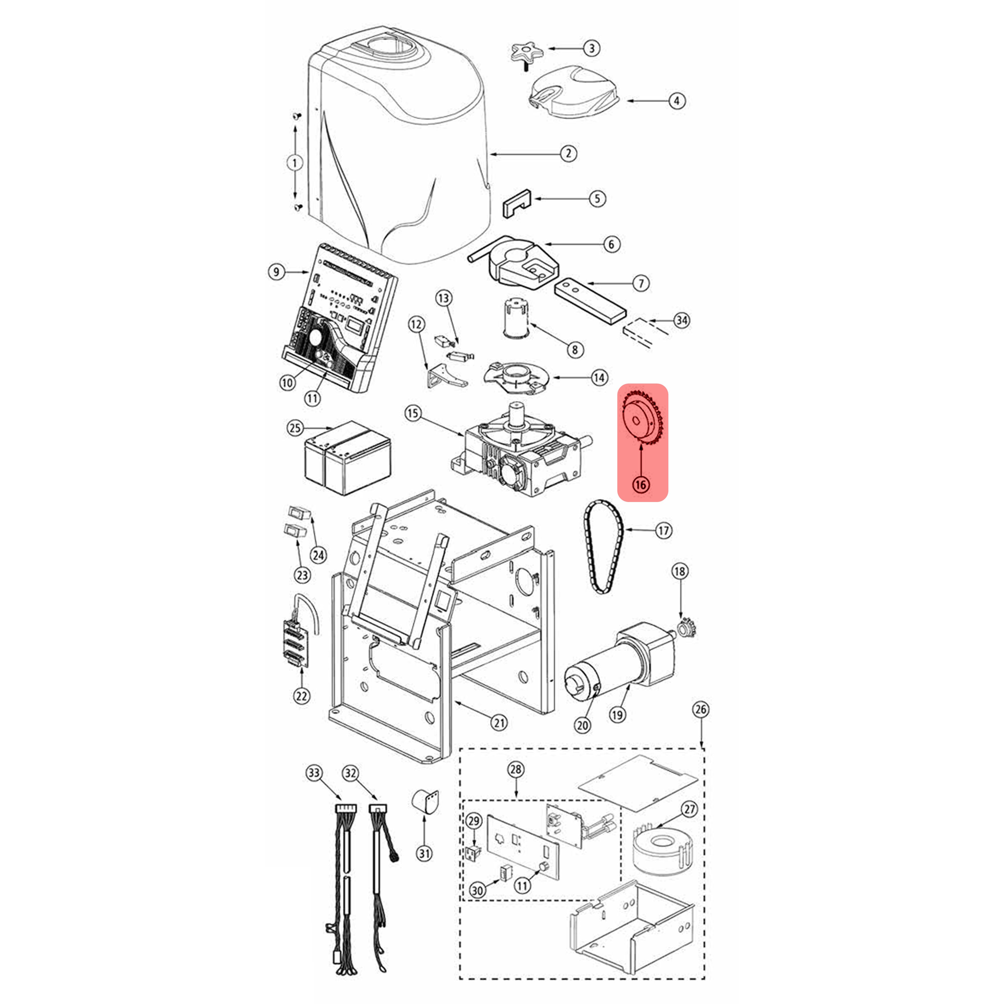 Viking Access Gearbox Sprocket for F-1 Swing Gate Openers - VASP3034