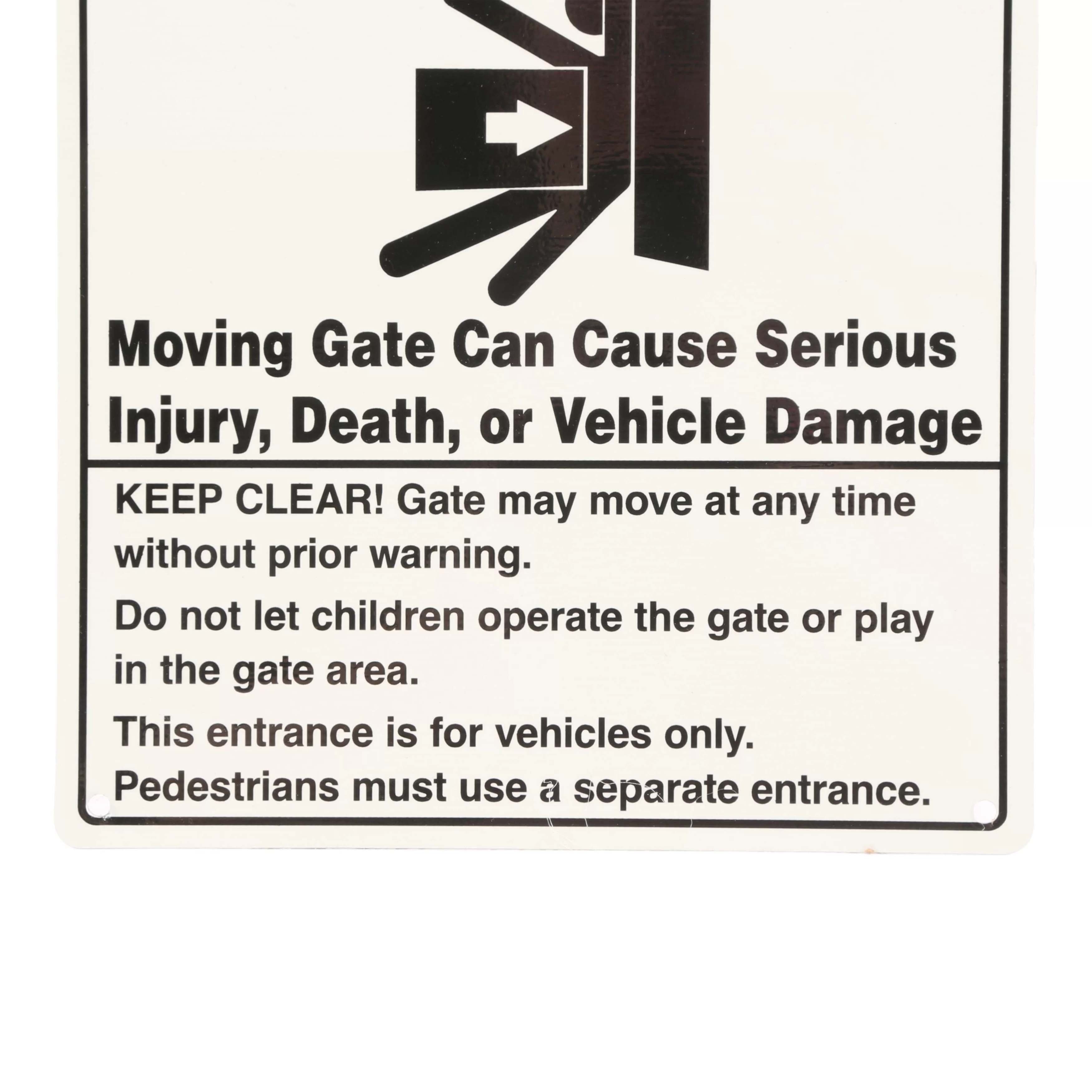 Viking Access Gate Opener Warning Placard Sign- DUWPA